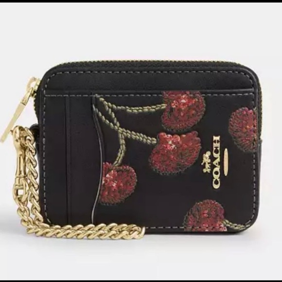 Coach | Bags | Coach Zip Card Case With Cherry Print Nwt | Poshmark